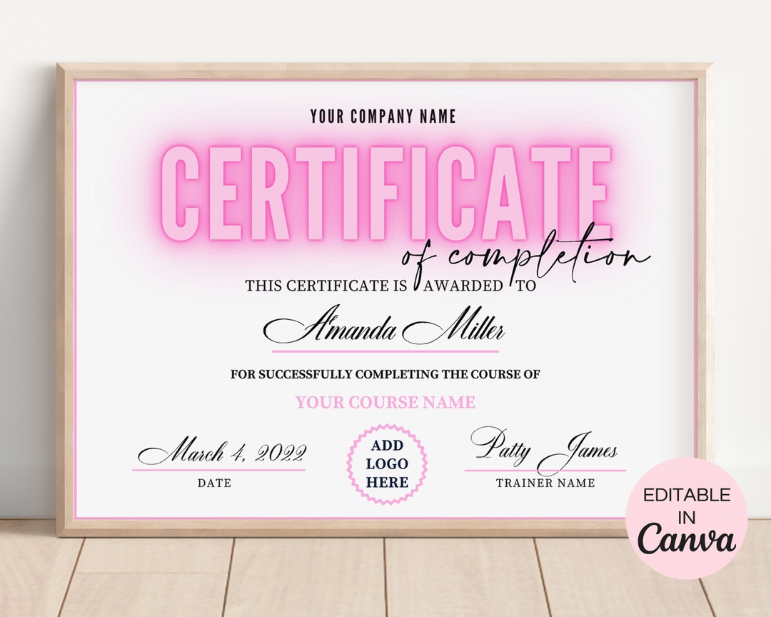 Certificate of Completion Template, DIY Makeup Course Certificate ...