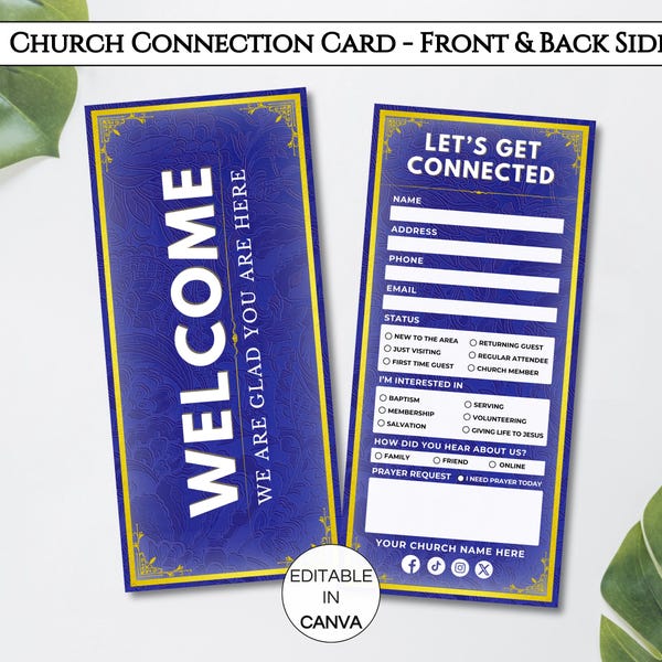 Church Welcome Card - Etsy