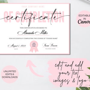 Certificate of Completion, Printable Lash Extension Makeup Course ...