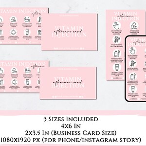 Vitamin Injection Aftercare Cards, Editable Vitamin C D3 B12 Injection ...