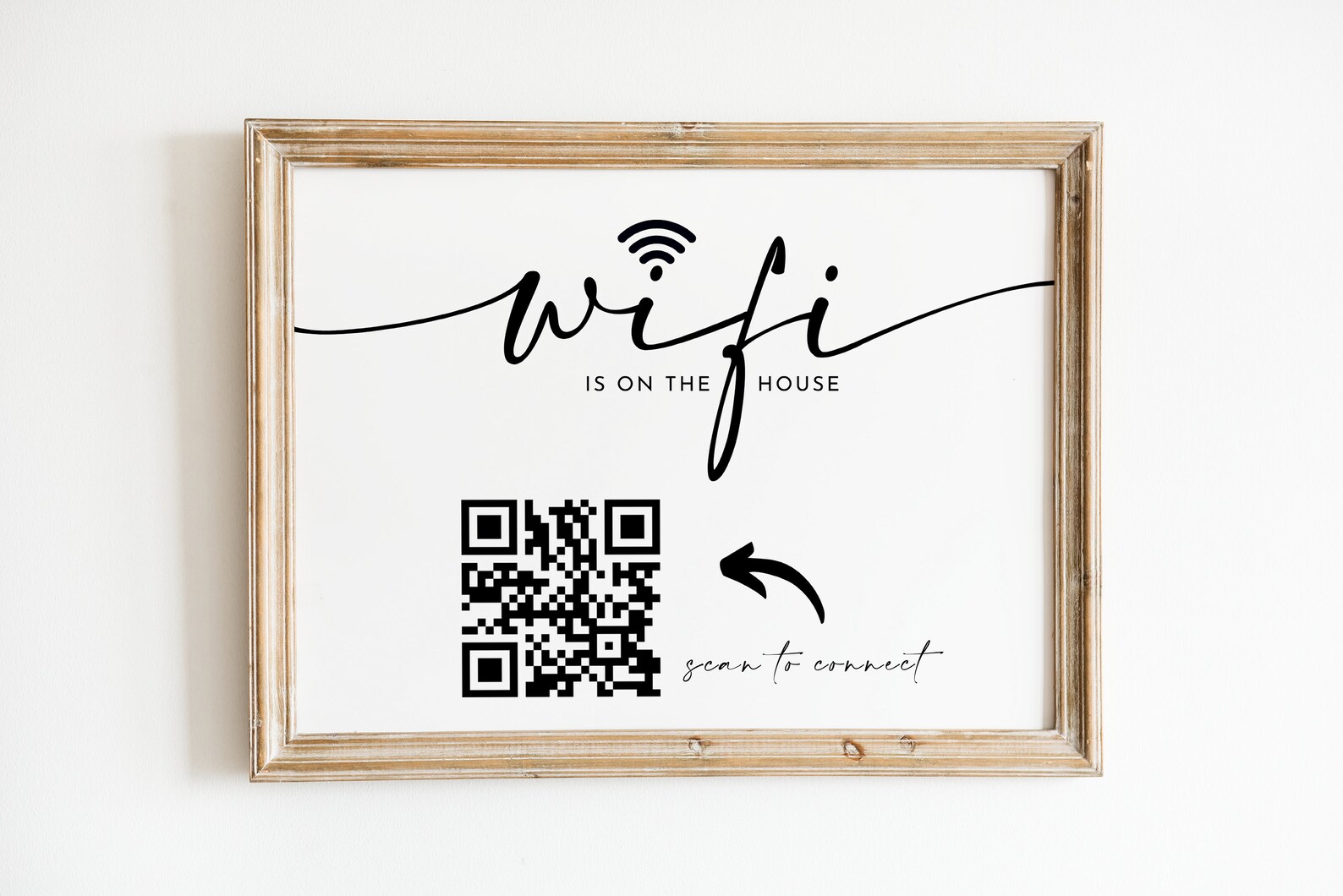 Wifi Sign QR Code Editable Wifi Sign Canva Template - Etsy