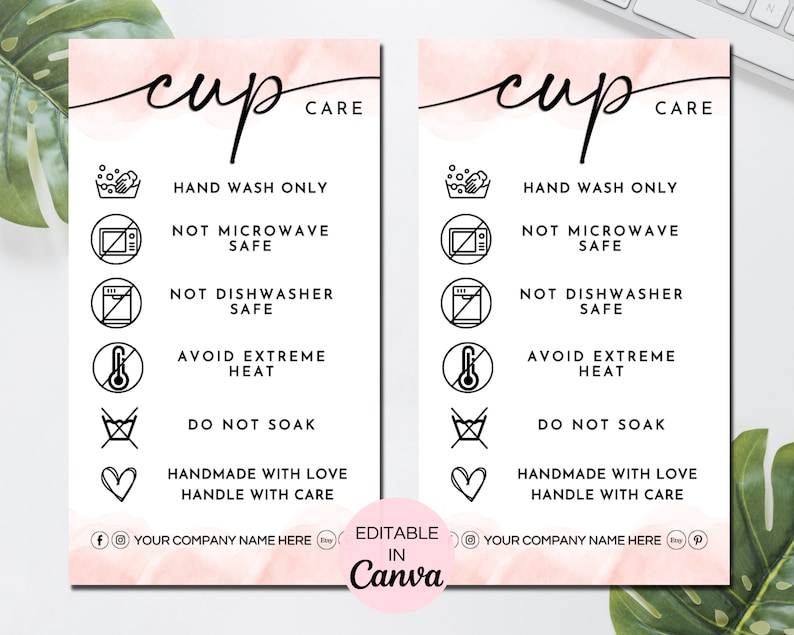 Cup Care Card Template Editable Cup Care Cards Printable - Etsy