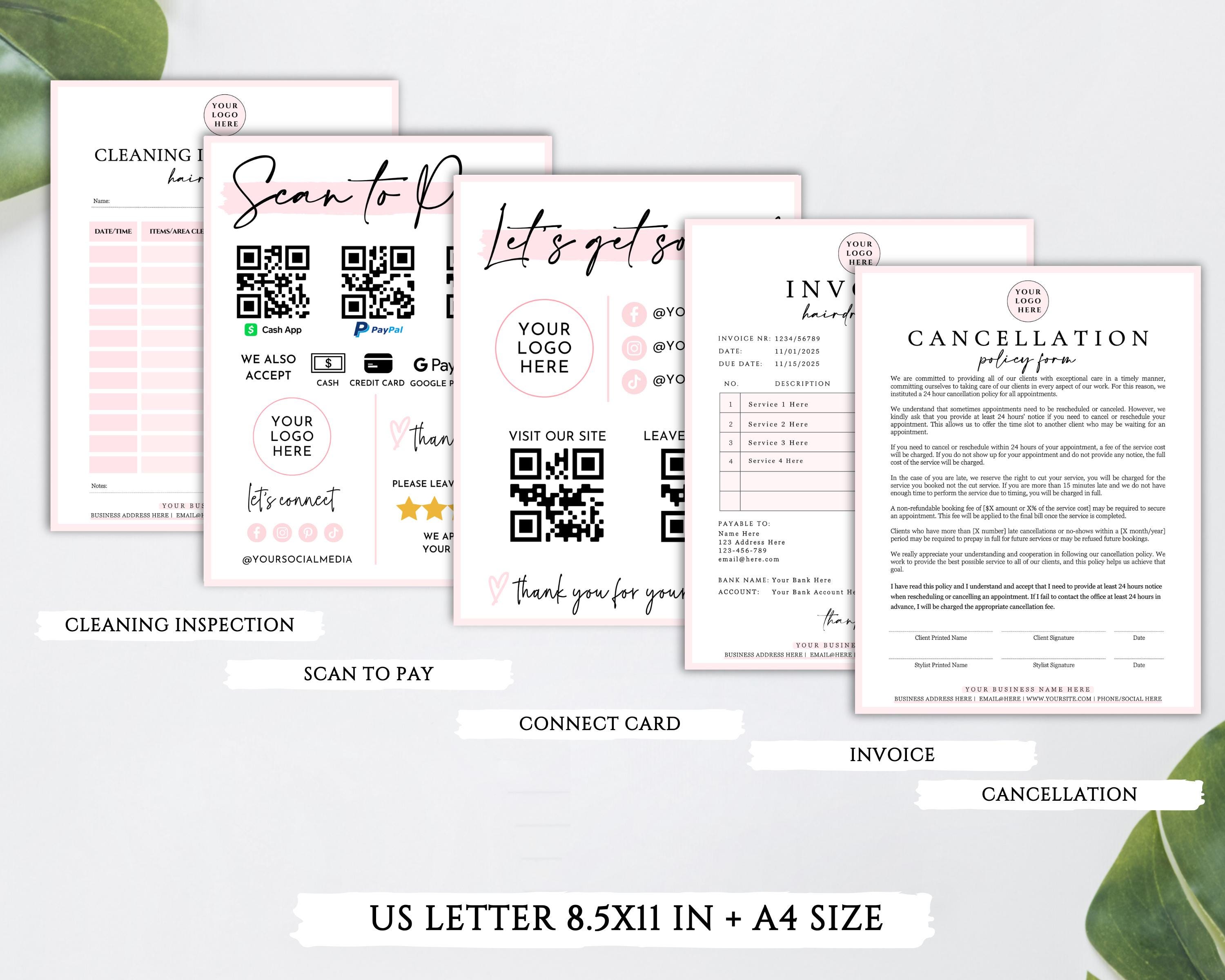 Hairdressing Forms Bundle, Editable Hair Consent Form, Hair Instagram ...