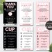 Editable Cup Care Card, Printable Tumbler Instructions Cards, Canva ...
