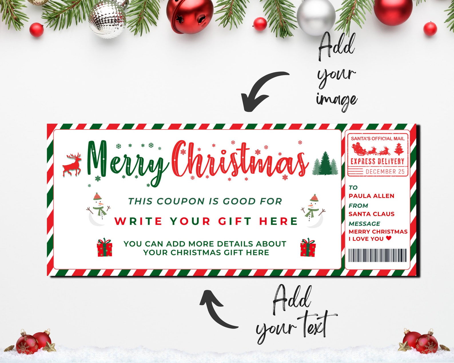 Printable Christmas Coupon Template Christmas Gift for Her - Etsy