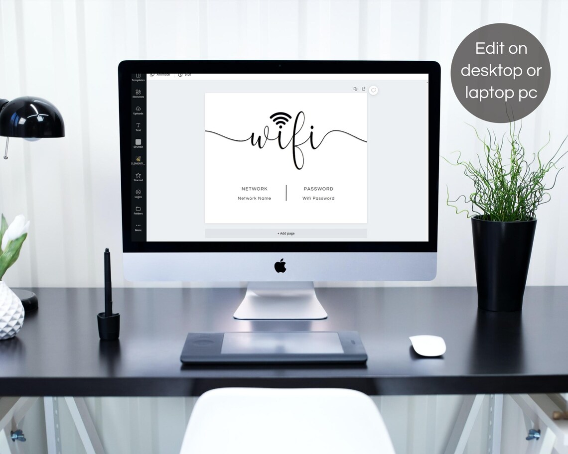 Wifi Sign Template Custom Wifi Password Sign Editable Airbnb - Etsy