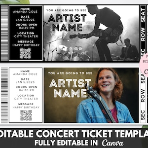 Editable Concert Ticket Canva Template Printable Event - Etsy