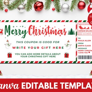 Printable Christmas Coupon Template, Christmas Gift for Her Idea ...