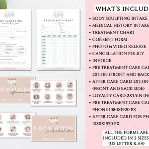 Body Sculpting Intake Forms Bundle, Editable Body Contouring ...