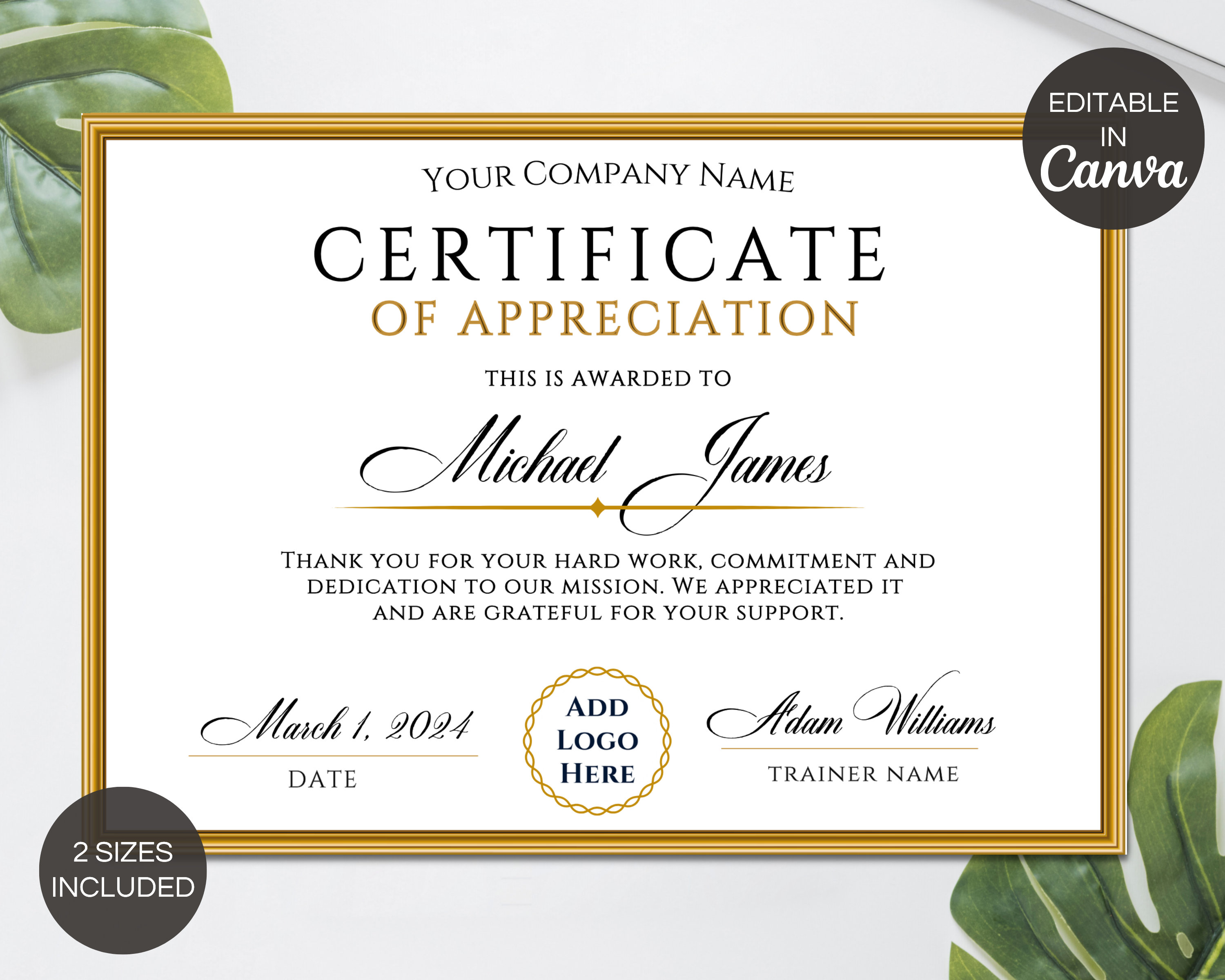 Certificate For Appreciation Template