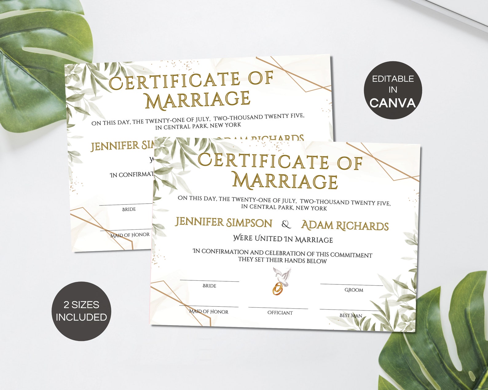 Marriage Certificate, Custom Printable Certificates of Marriage Wedding ...