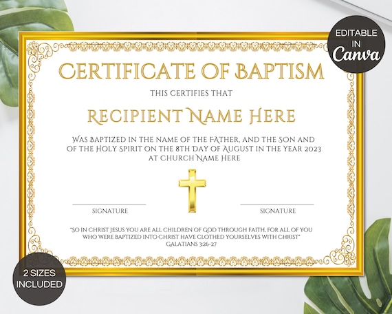 Plantilla De Certificado De Bautismo Metodista Unido Para Imprimir