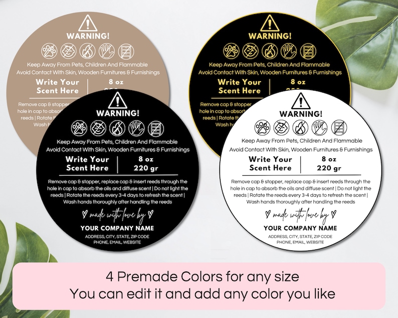Reed Diffuser Warning Label, Printable Diffuser Caution Labels ...