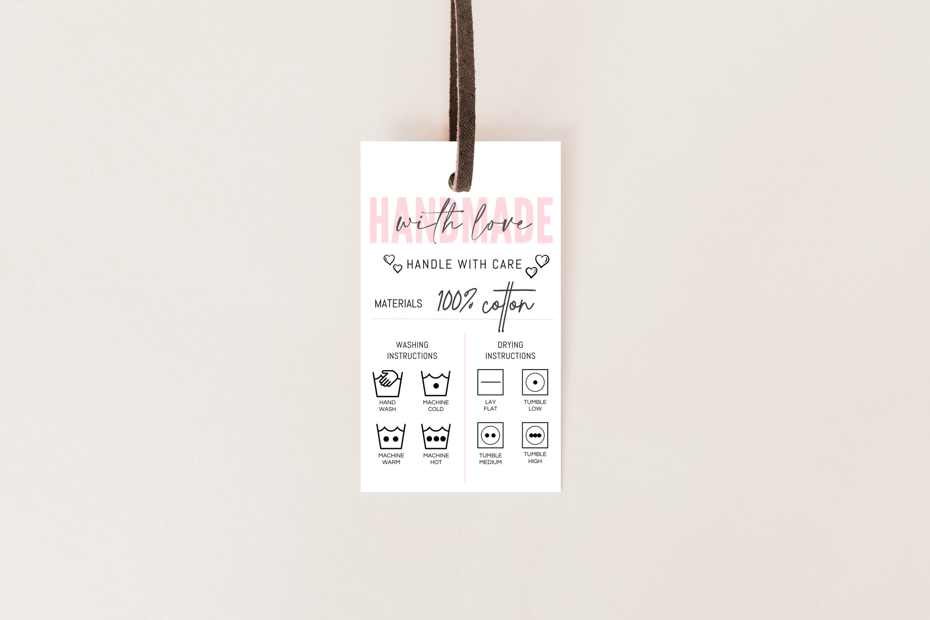 Editable Handmade Clothing Tag Printable Custom Clothing Tags - Etsy