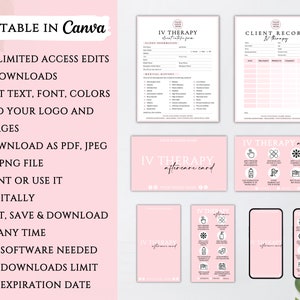 IV Therapy Client Intake Form Bundle, Editable IV Therapy Consent ...