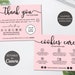 Editable Cookie Care Card Template, Printable Cookie Business Thank You ...