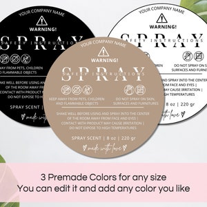 Room Spray Warning Label Template, Editable Spray Caution Label ...