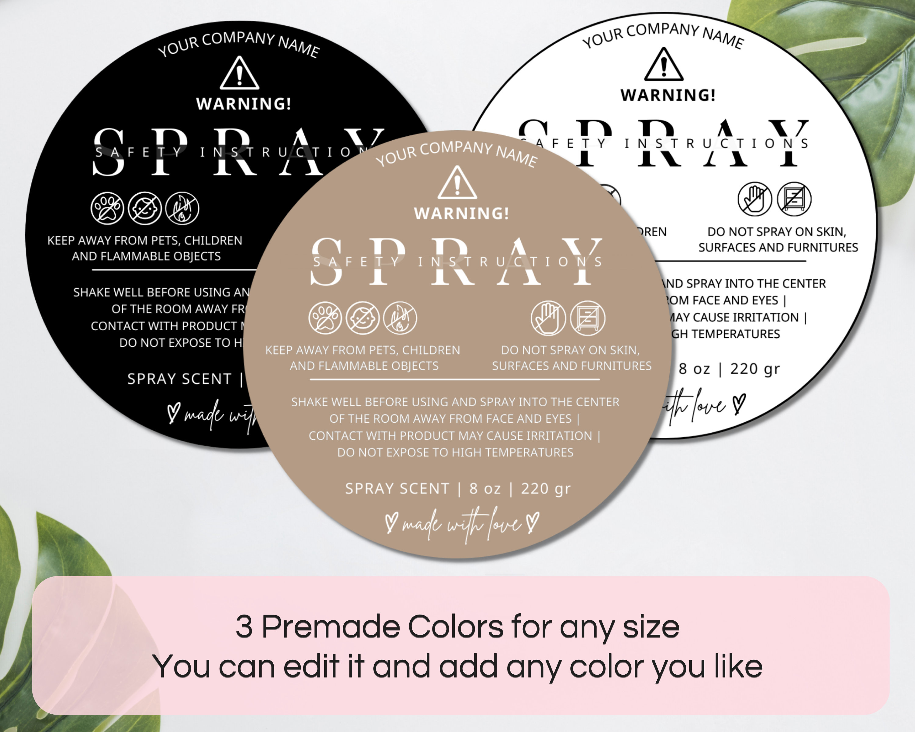 Room Spray Warning Label Template Editable Spray Caution - Etsy Australia
