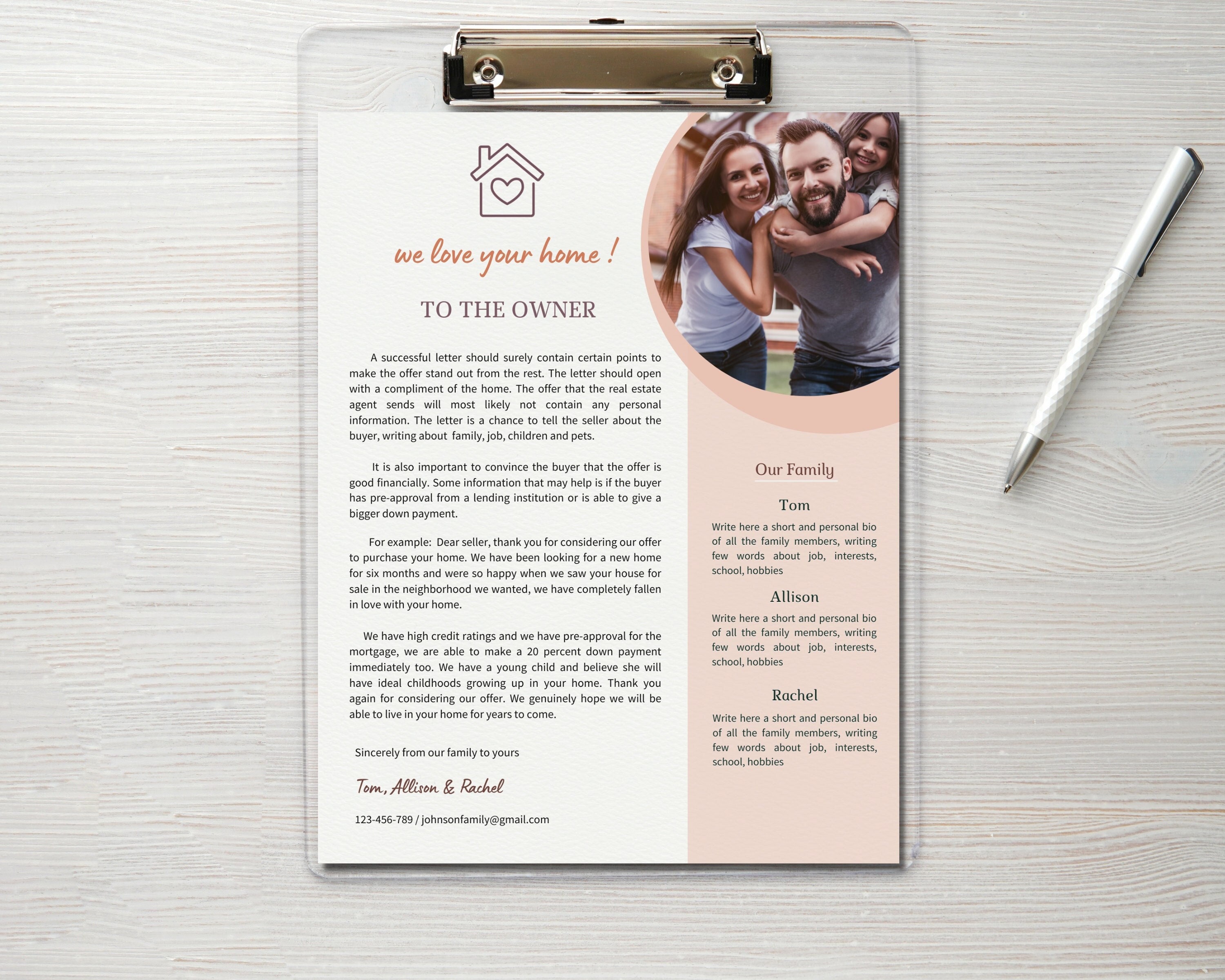 Home Offer Letter Template Editable Letter to Seller | Etsy