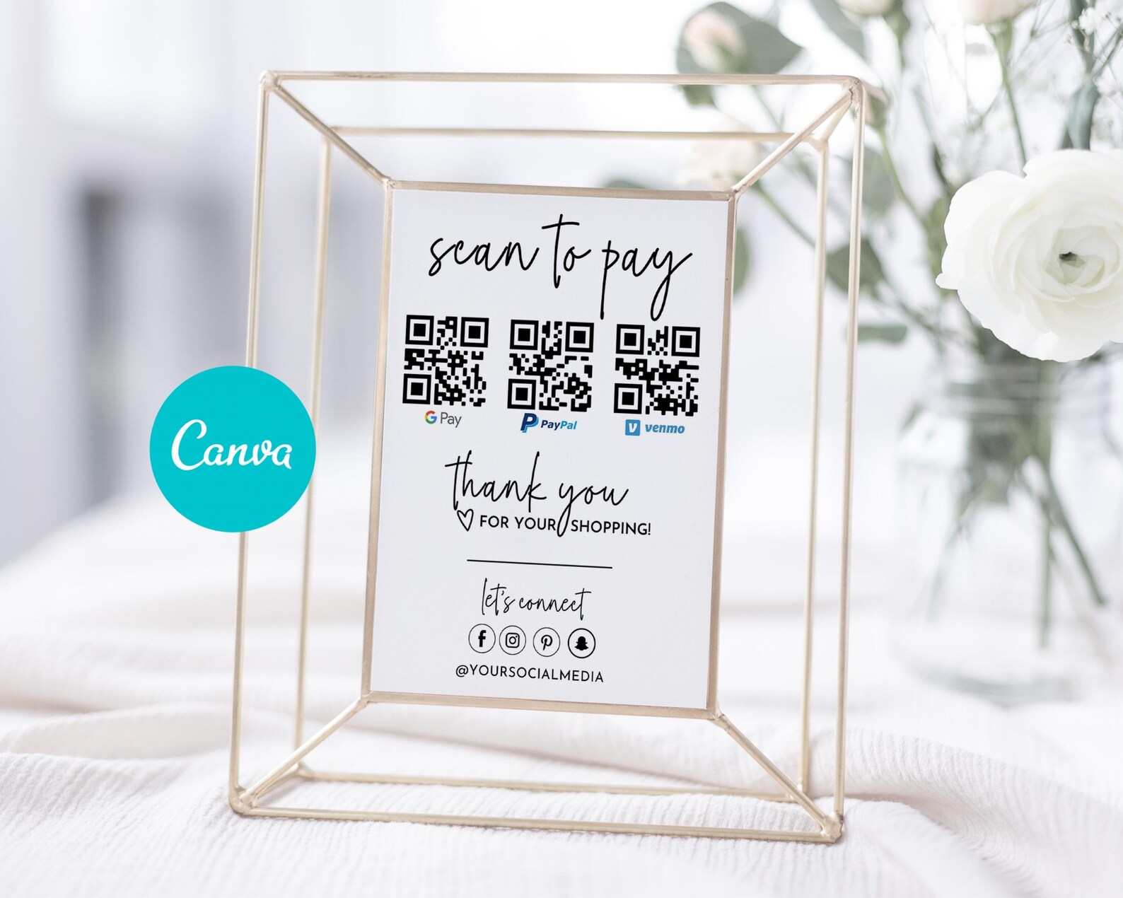 Editable QR Code Sign Template Printable Scan to Pay Sign - Etsy