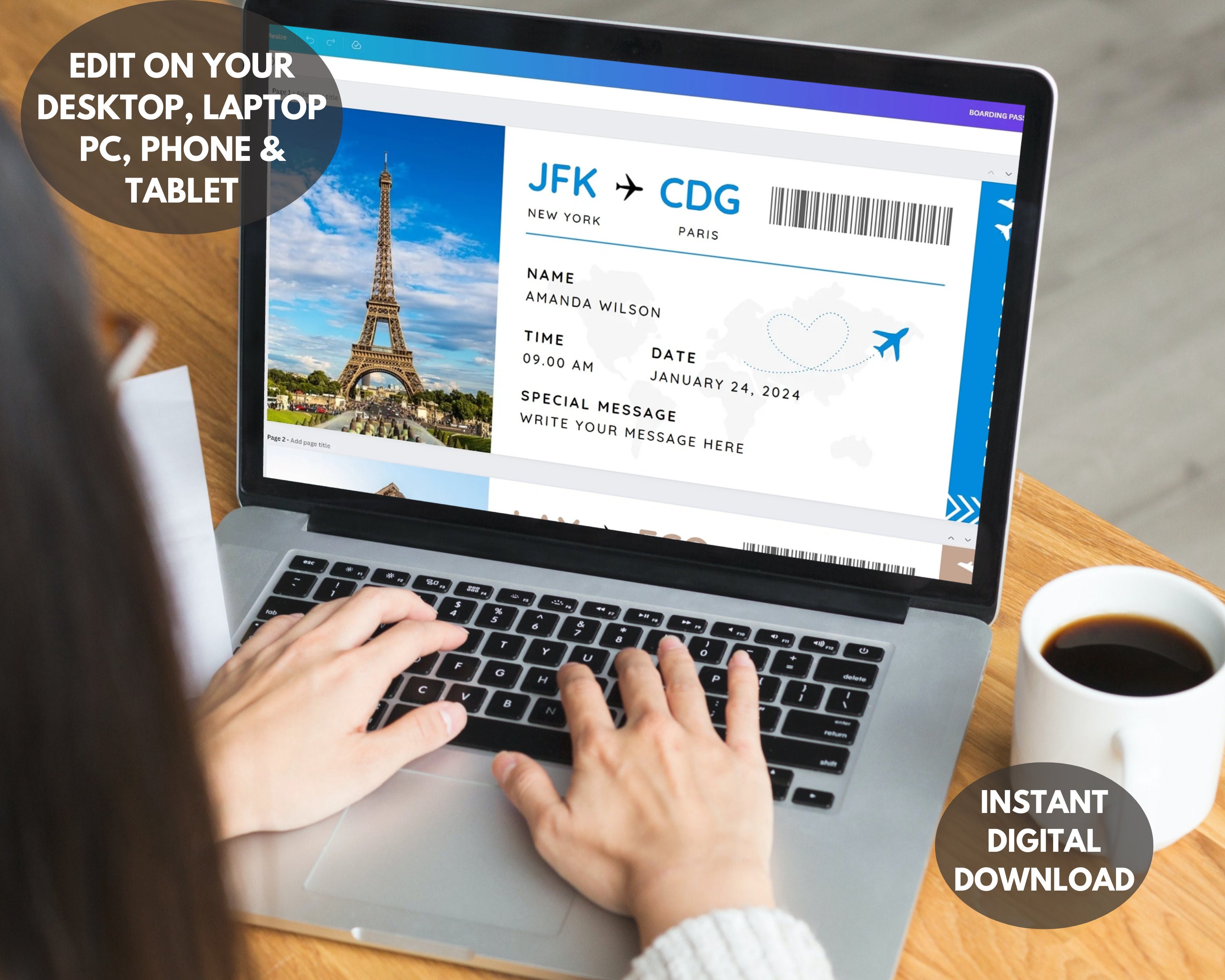 Editable Boarding Pass Template Printable Boarding Ticket - Etsy Canada