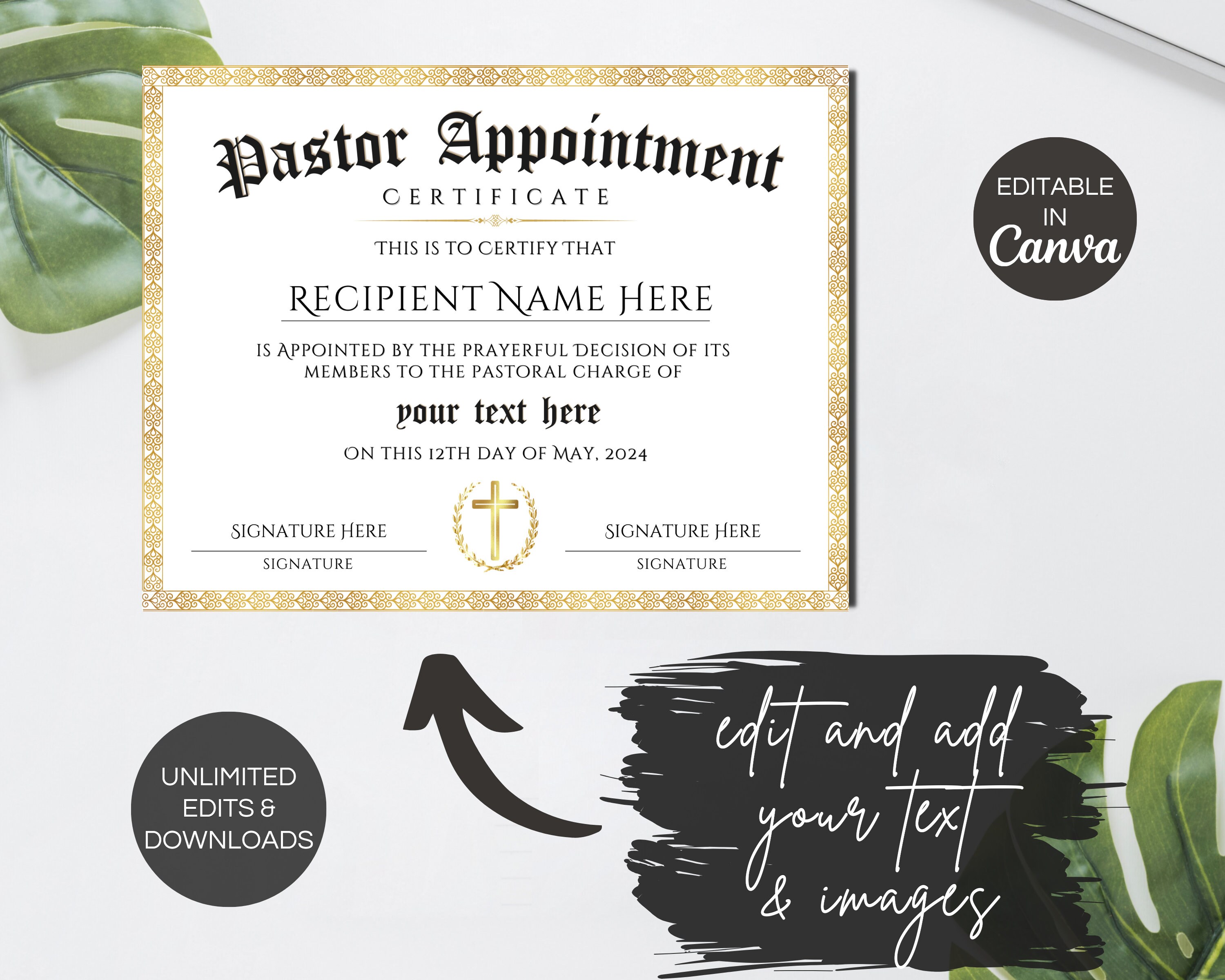 Pastor Appointment Certificate, Printable Certificates of Appointment ...