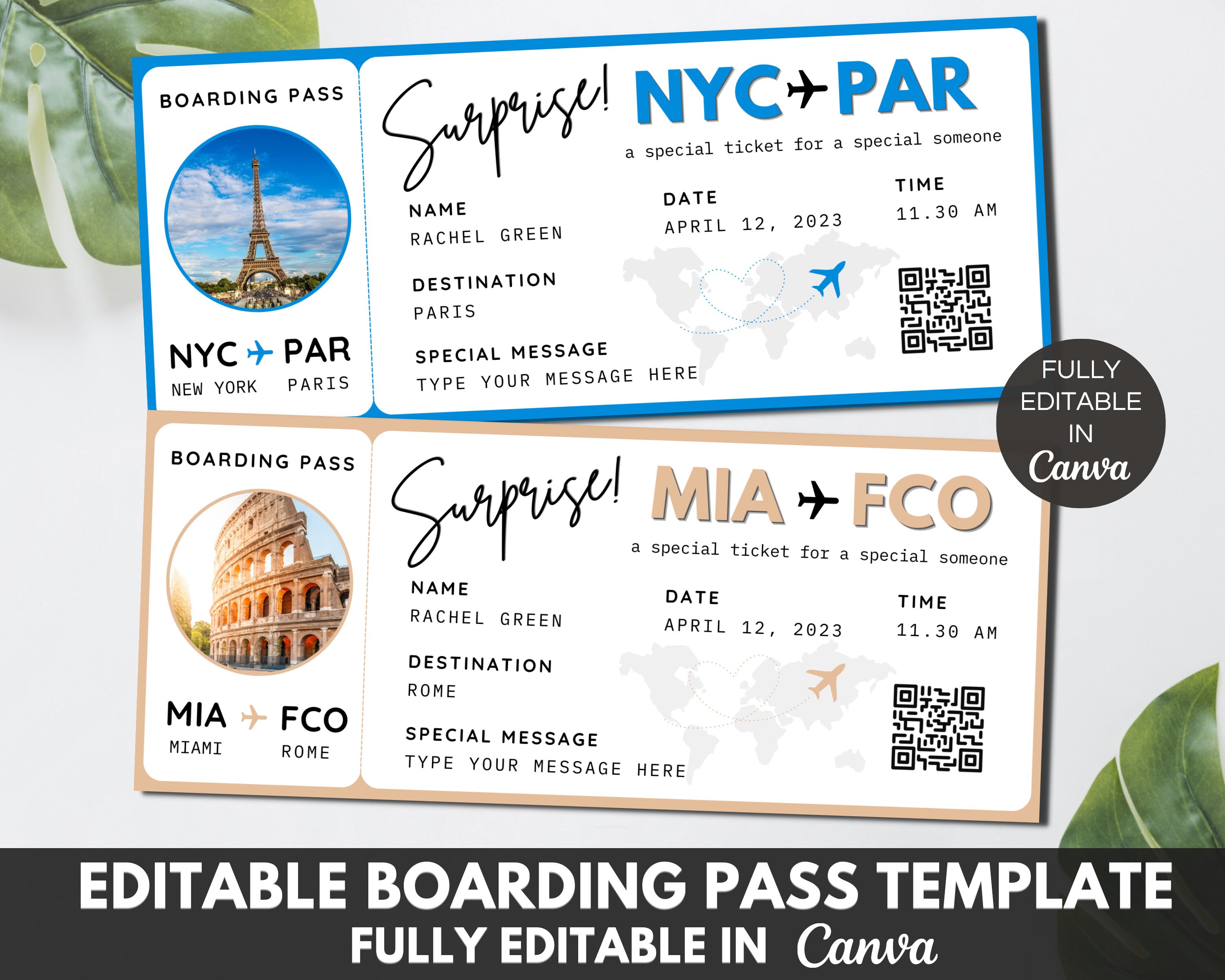 Editable Boarding Pass Template Printable Airline Ticket - Etsy Ireland