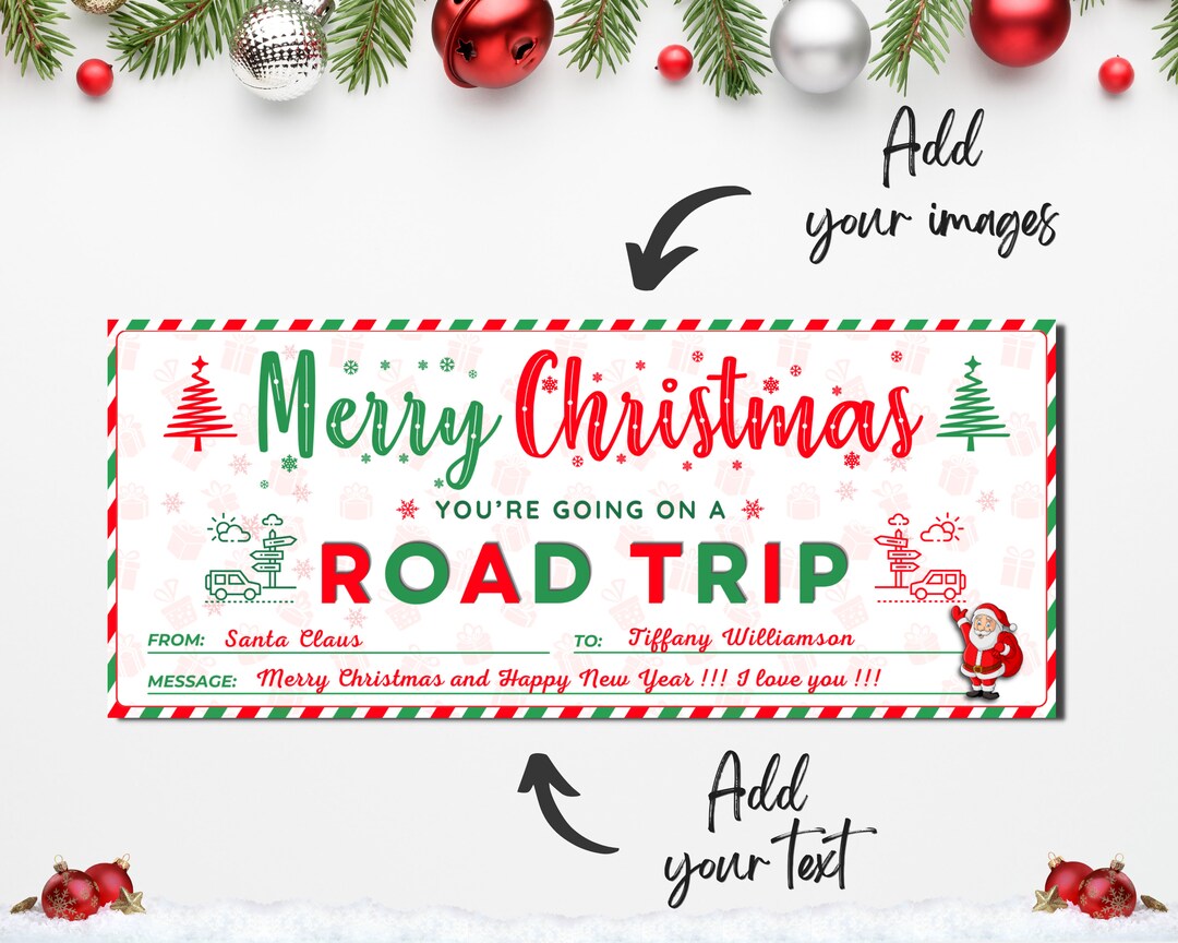 Road Trip Christmas Coupon Template Editable Christmas Road - Etsy