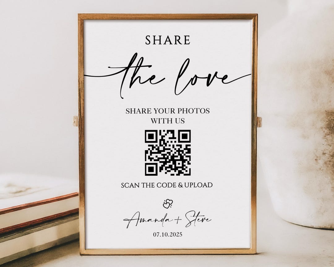 Share the Love Sign, Minimalist Wedding Signs Template, Editable Modern ...
