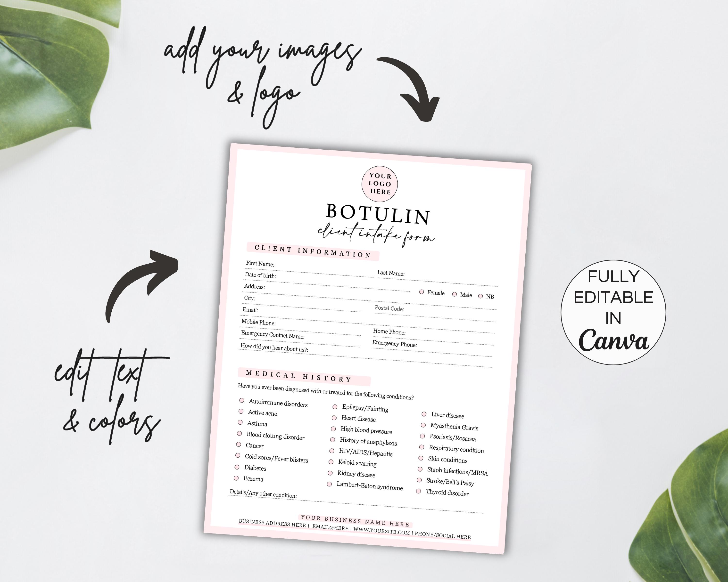 Botulinum Injections Forms, Printable Botulinum Injection Consent ...