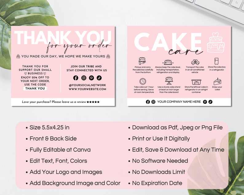 Editable Cake Care Card Printable Cake Care Template Wedding - Etsy