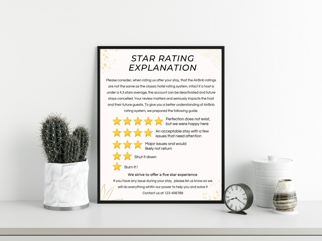 Hosting Rating Explanation Template, Editable Hosting 5 Star Rating ...