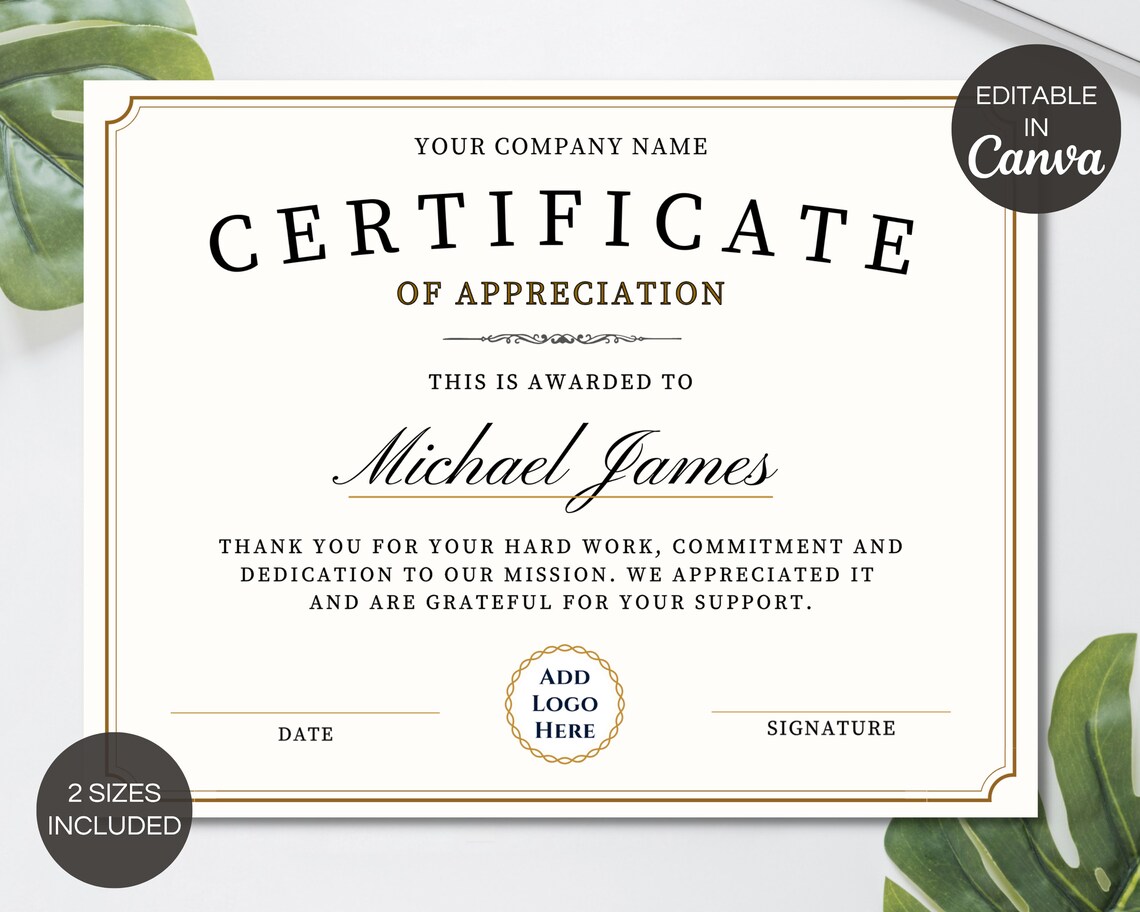 Certificate of Appreciation, Printable Appreciation Certificates ...