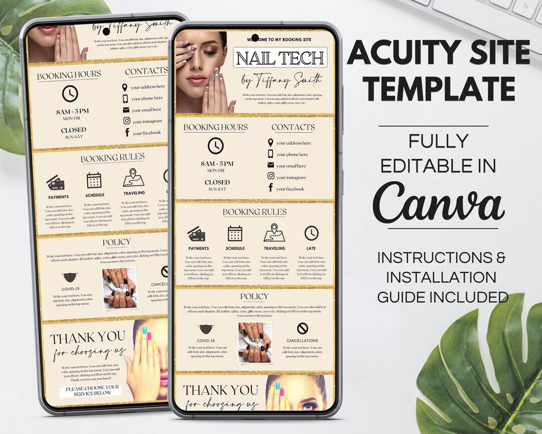 DIY Acuity Scheduling Template Nail Tech, Editable Acuity Booking ...