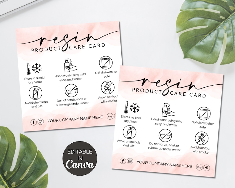 Editable Resin Care Card Printable Resin Product Care - Etsy Ireland
