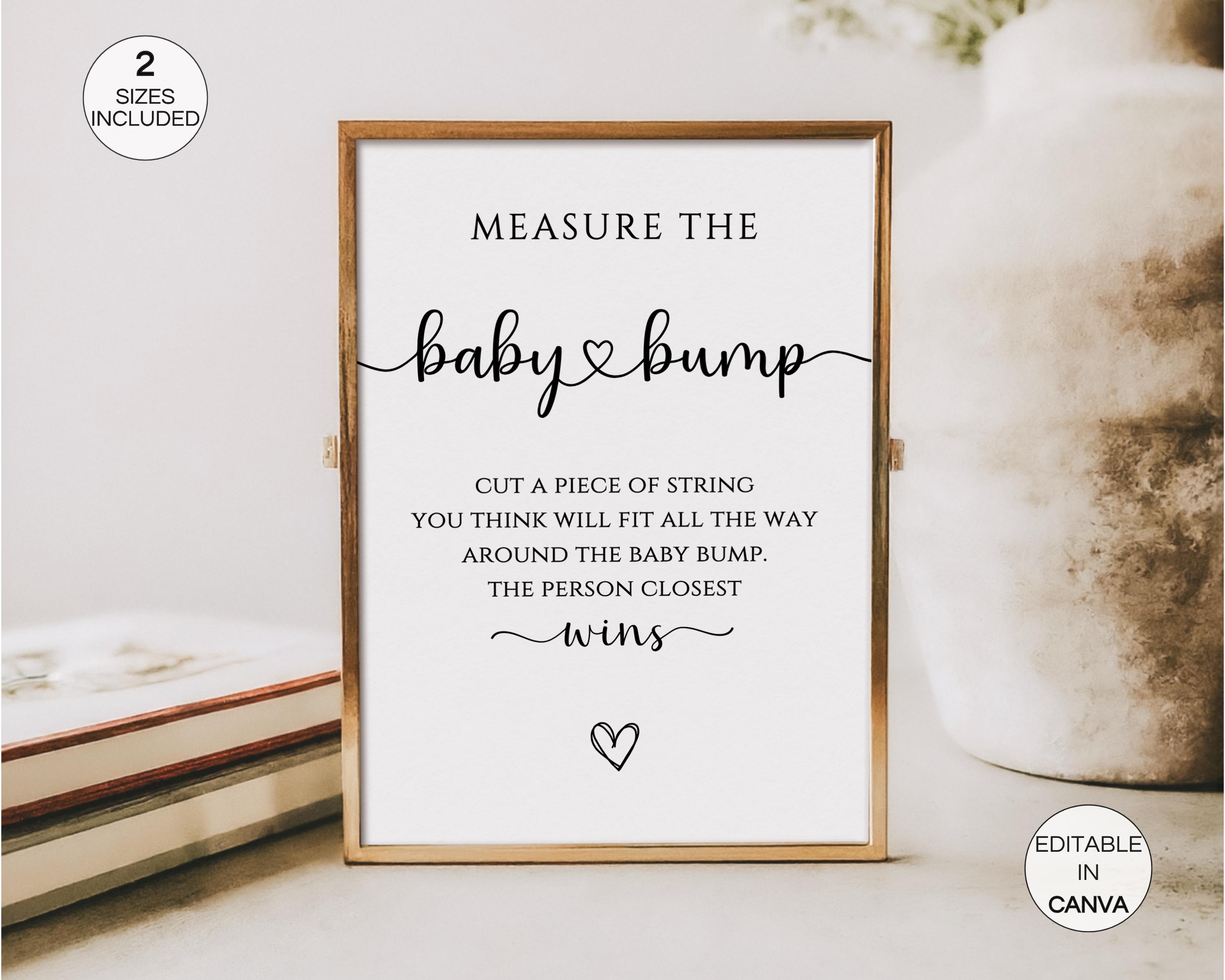 Measure the Baby Bump Sign Game, Printable How Big is Mommy's Belly ...