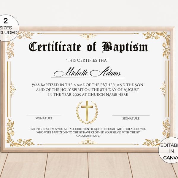 Template Baby Baptism Paper - Etsy UK