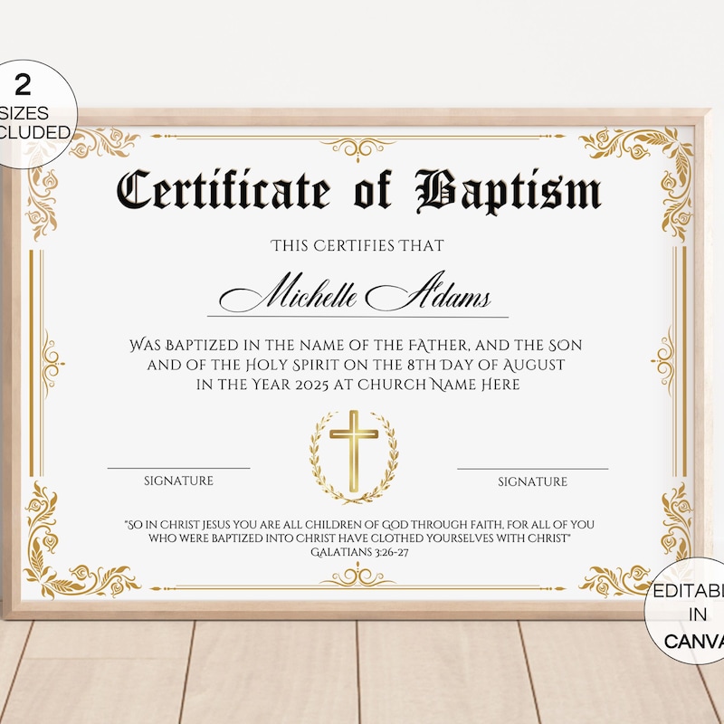 Baptism Certificates Pdf - Etsy UK