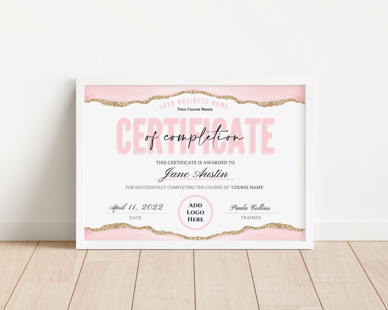 Certificate of Completion Template, Editable Lash Makeup Artist Custom ...