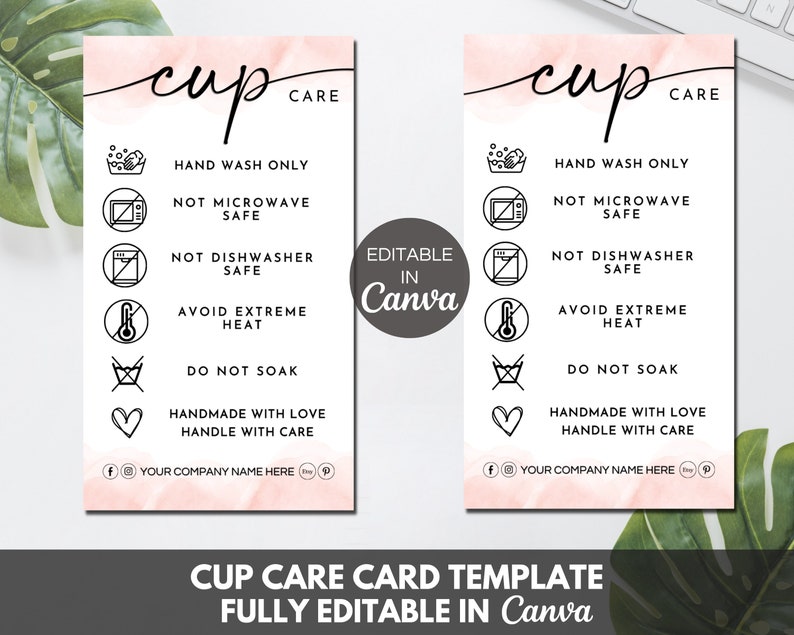 Cup Care Card Template Editable Cup Care Cards Printable - Etsy