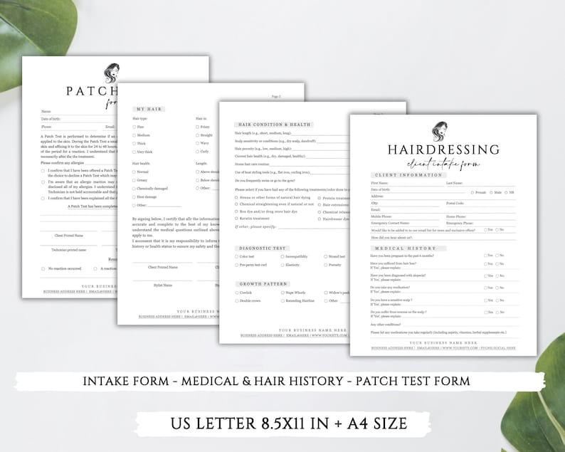 Hairdressing Forms Bundle, Editable Hair Consent Form, Hair Instagram ...