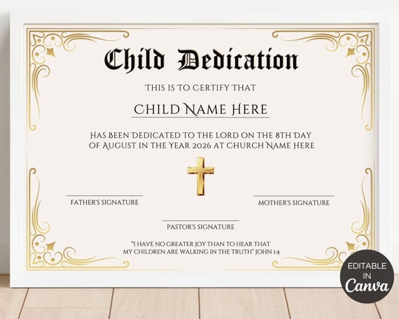 Baby Dedication Ceremony Template