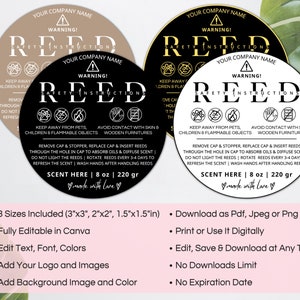 Editable Reed Diffuser Warning Label Template, Printable Reed Diffuser ...