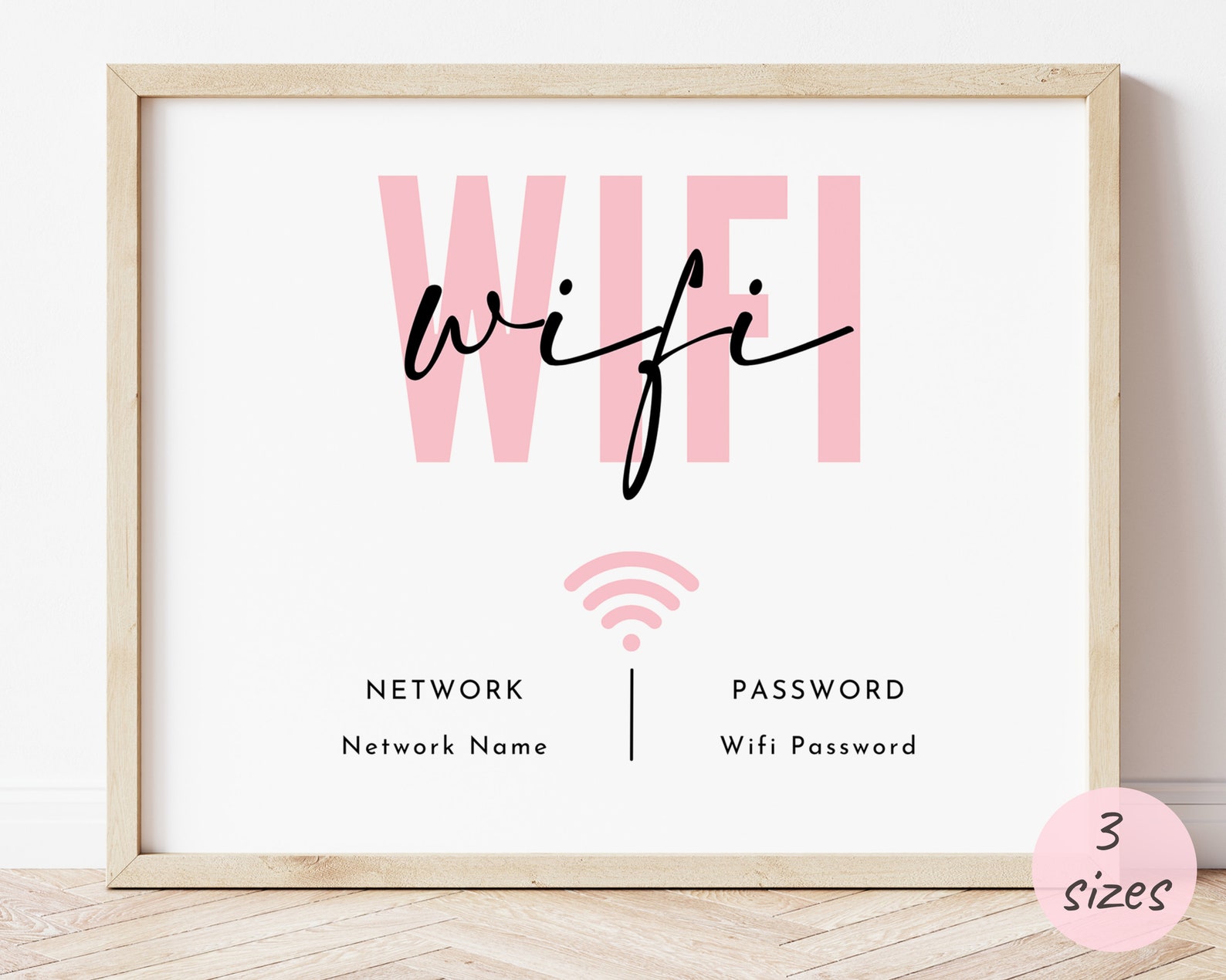 Editable Wifi Password Sign Printable Wifi Sign Airbnb Signs - Etsy