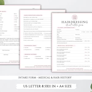 Hairdressing Forms Bundle, Editable Hair Consent Form, Hair Instagram ...