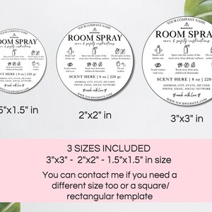Room Spray Warning Label Template, Editable Spray Caution Label ...