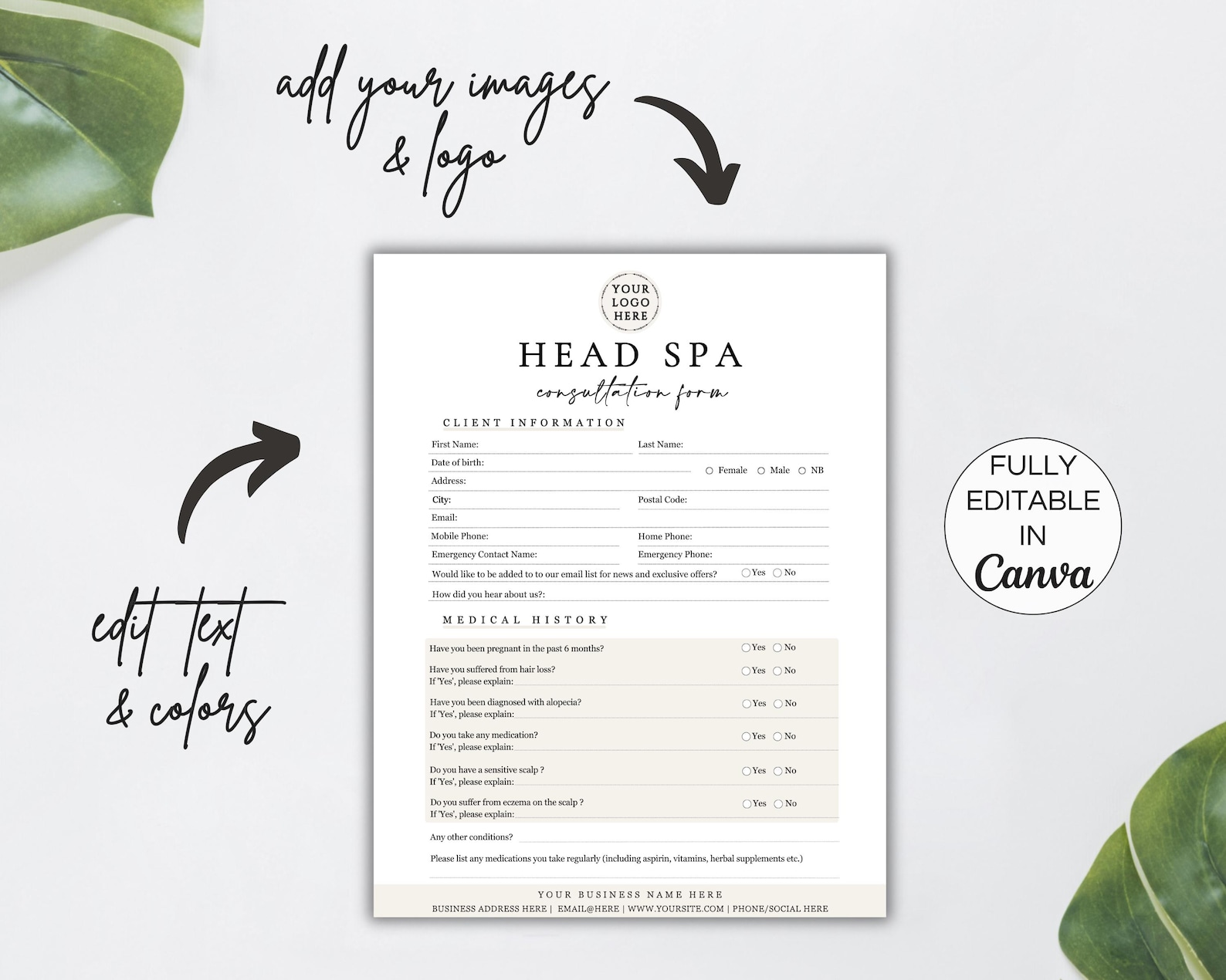 Head Spa Forms Bundle, Editable Japanese Head Spa Consent Forms, Beauty ...