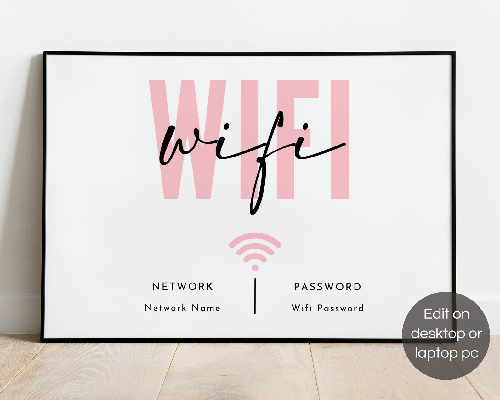 Editable Wifi Password Sign, Printable Wifi Sign, Hosting Signs ...