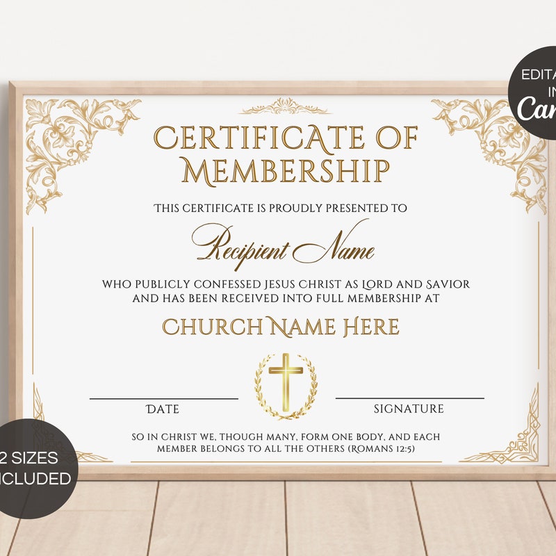 Church Membership Cards - Etsy