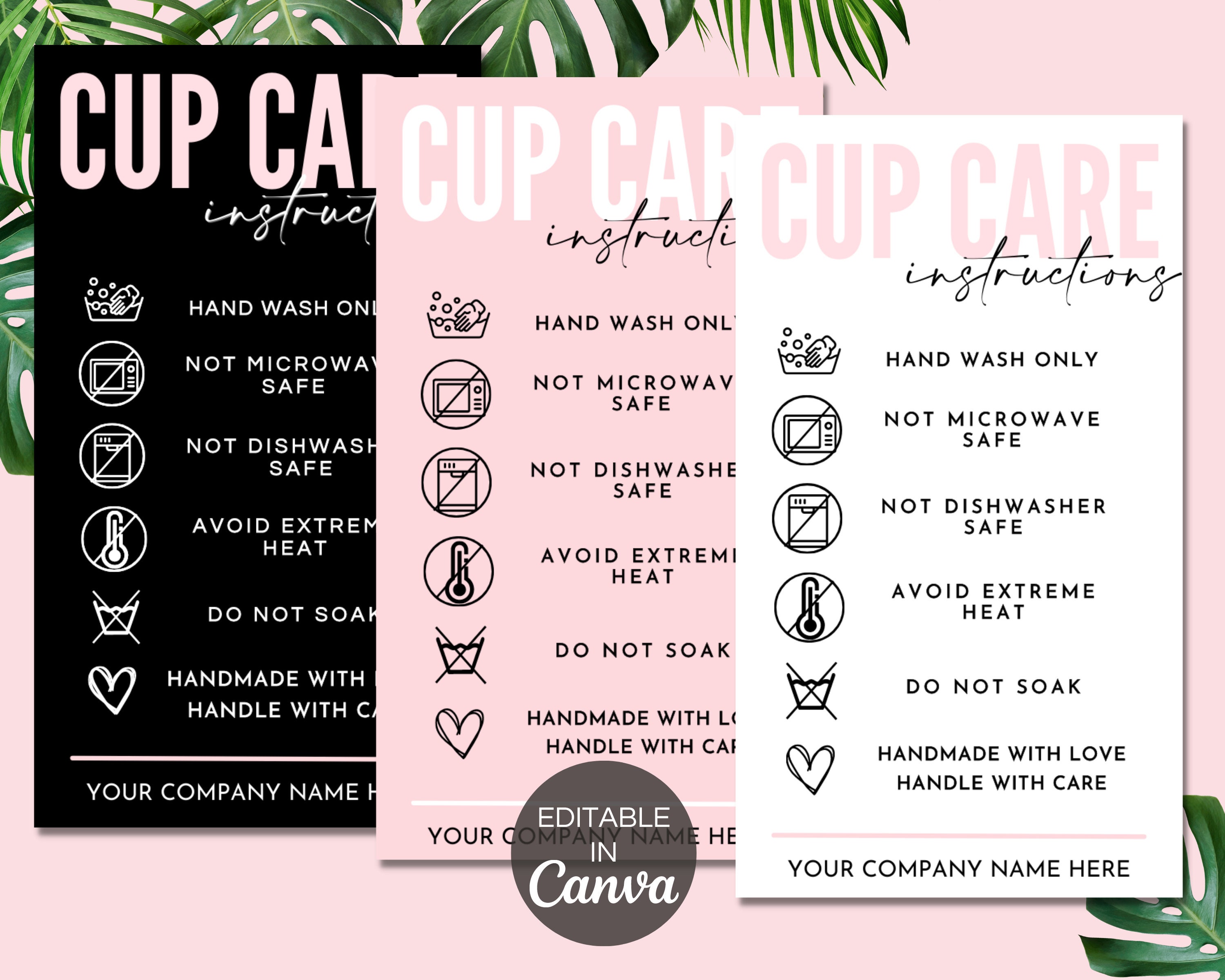 Cup Care Card Template Editable Cup Care Cards Printable - Etsy Australia